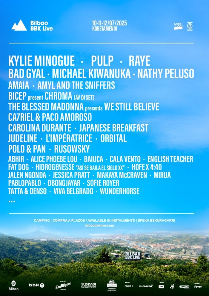 KYLIE MINOGUE Y PULP ENCABEZAN EL PRIMER ADELANTO DE BILBAO BBK LIVE 2025 - revistaindie.com